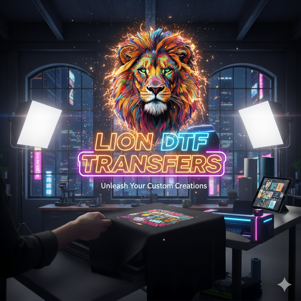 Lion DTF Transfers for Custom Apparel